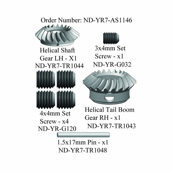 Front Steel Helical Tail Gear Set Ballistic - Parts - ENV Ballistic - Helis