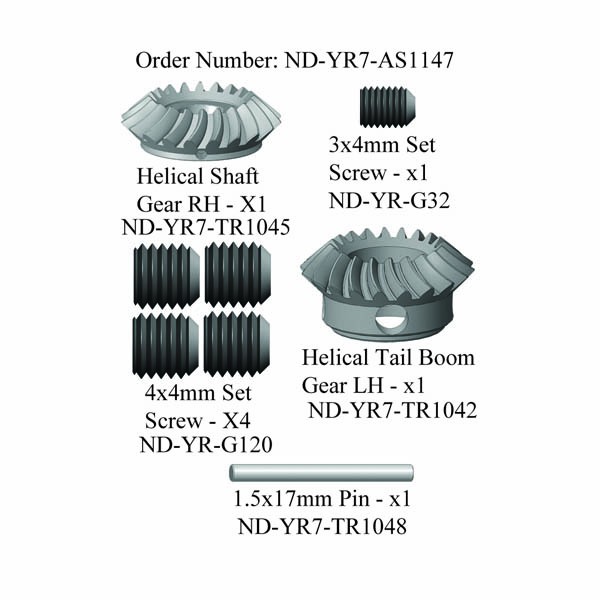 Rear Steel Helical Tail Gear Set Ballistic - ENV Ballistic - Helis